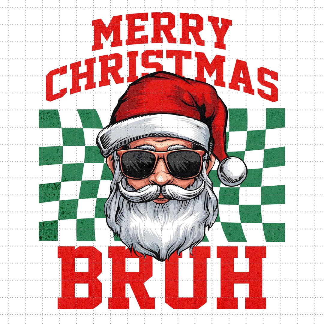Merry Christmas Bruh Png, Distressed Santa Claus Png, Retro Bruh Merry ...