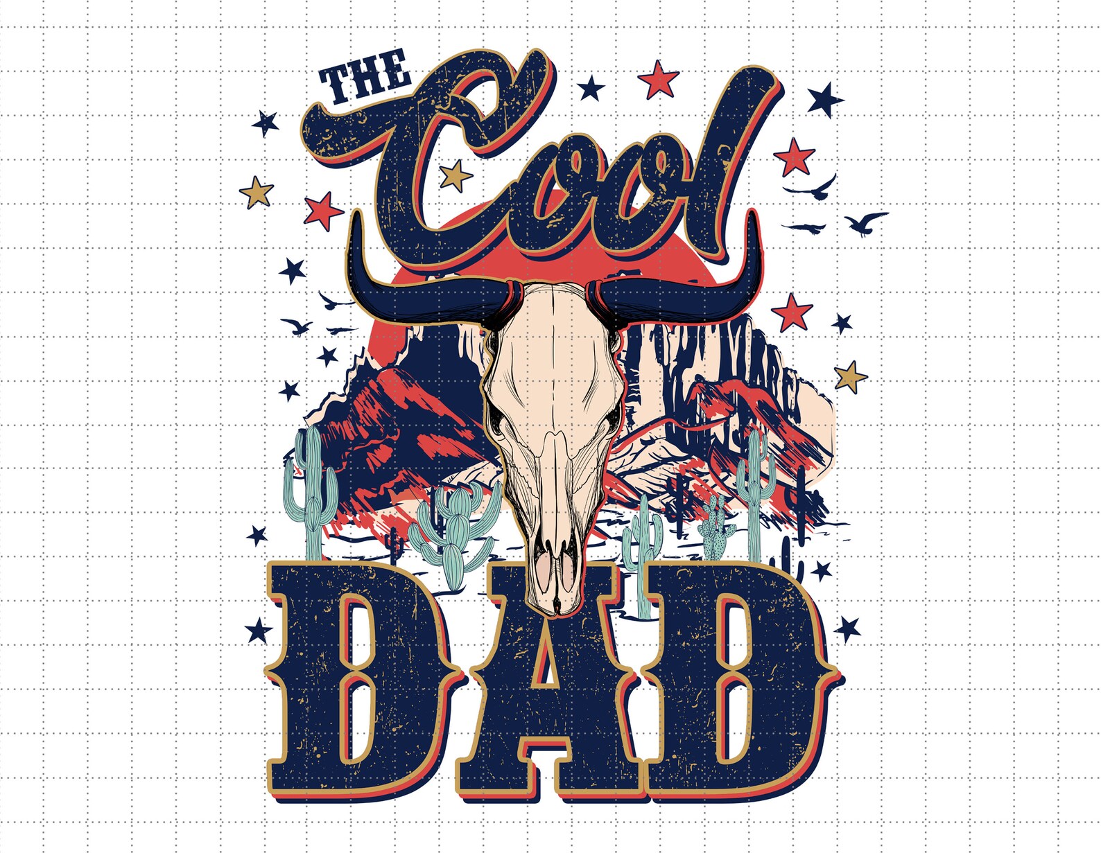 The Cool Dad Png, Western Dad Sublimation, Western the Cool Dad, Happy ...