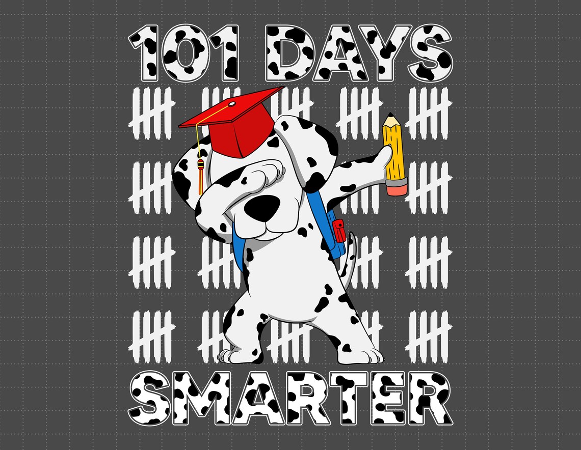 101 Days of School Dalmatian Dog Svg 101 Days Smarter Svg | Etsy