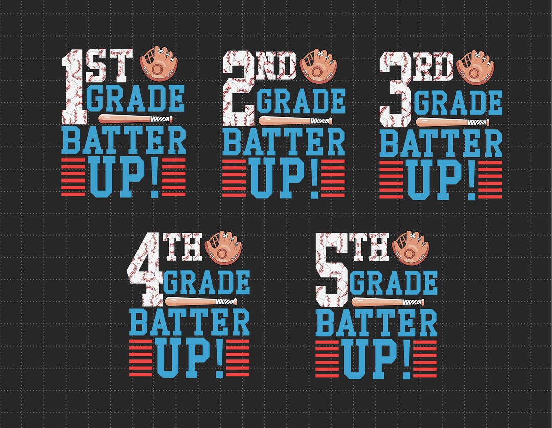 Grade Batter up Baseball Back to School Png, First Day of School Png ...