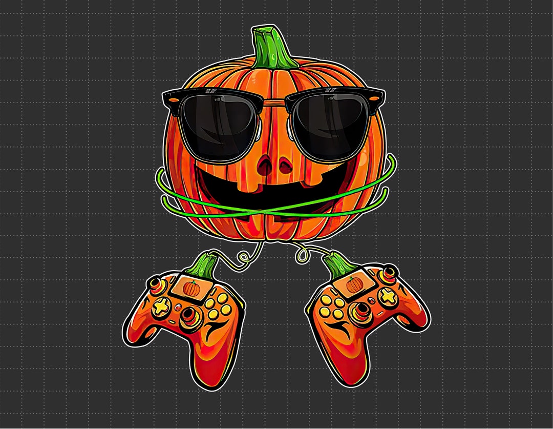 Halloween Jack O Lantern Gamer Funny Halloween Png Haloween - Etsy