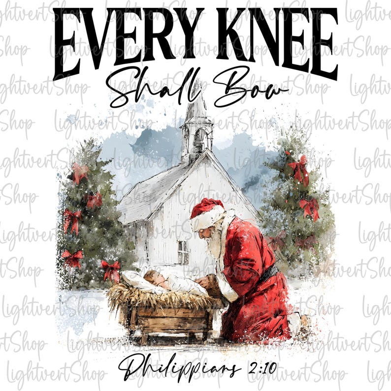 Every Knee Shall Bow Png, Nativity Scene Png, Vintage Christmas Png ...