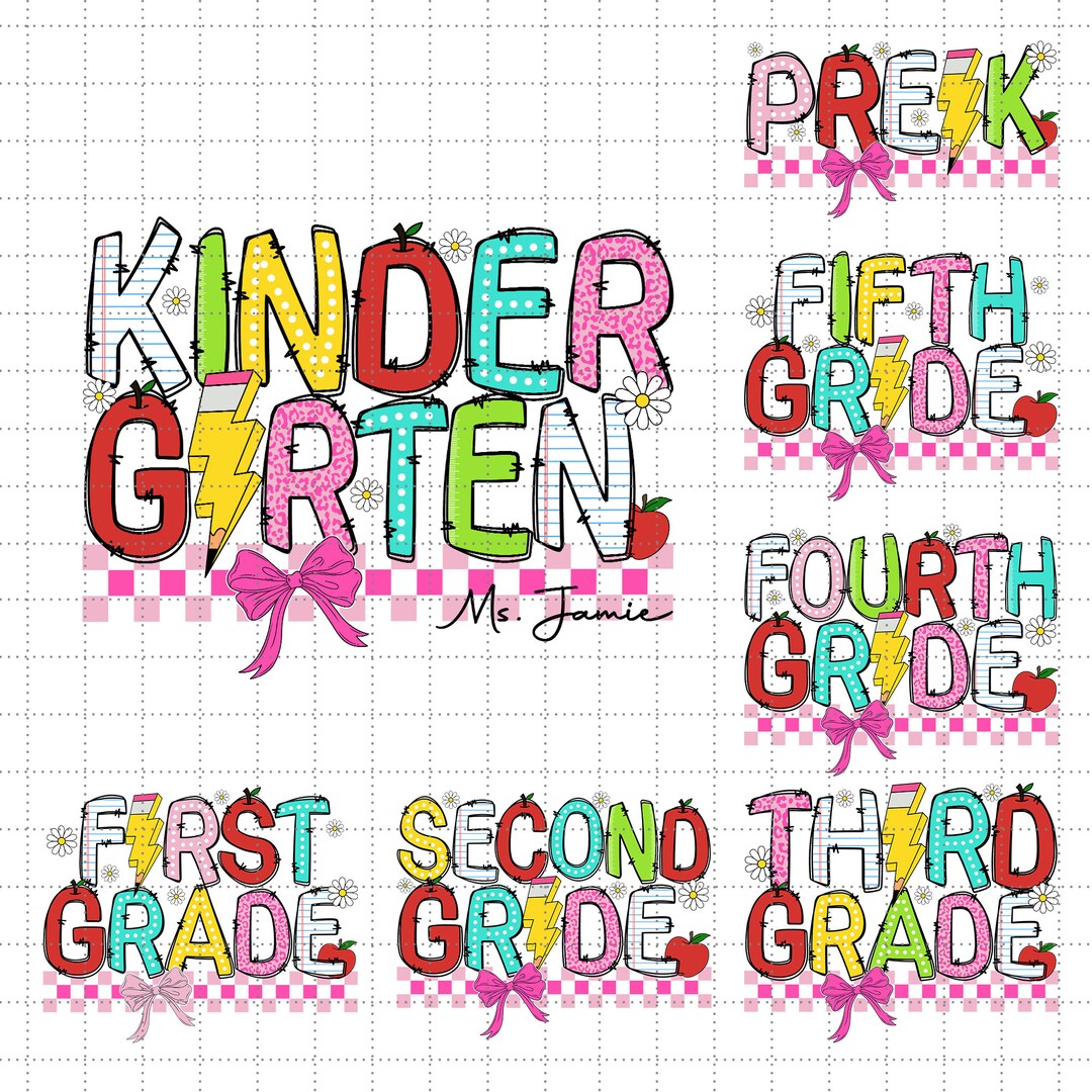 Back to School Bundle Teacher Png, Kindergarten Png, Back to School ...