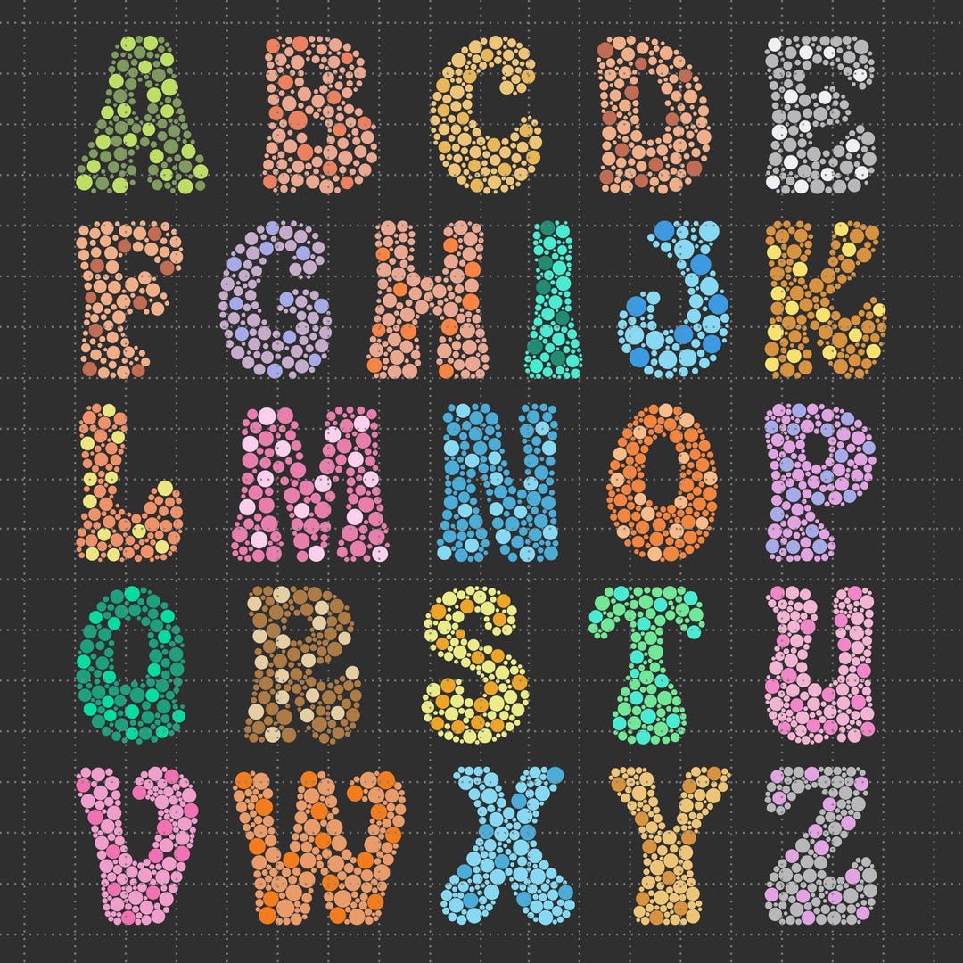 Dot Day Alphabet Svg, September 15th, Dot Day Multicolor Rainbow Polka ...