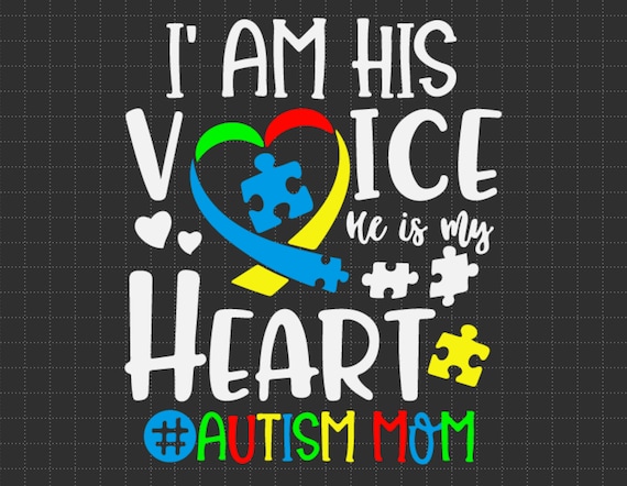 I Am His Voice He is My Heart Svg Autism Heart Puzzle Svg | Etsy