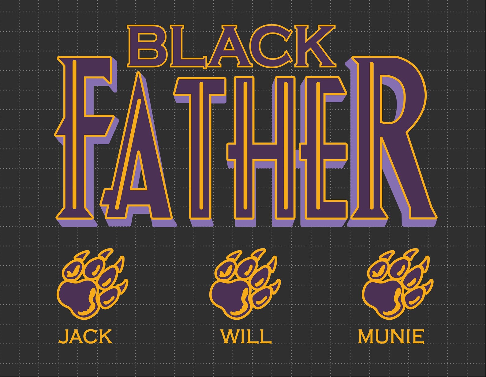 Black Father Kids Names Svg Personalized Black Dad Kid Name - Etsy