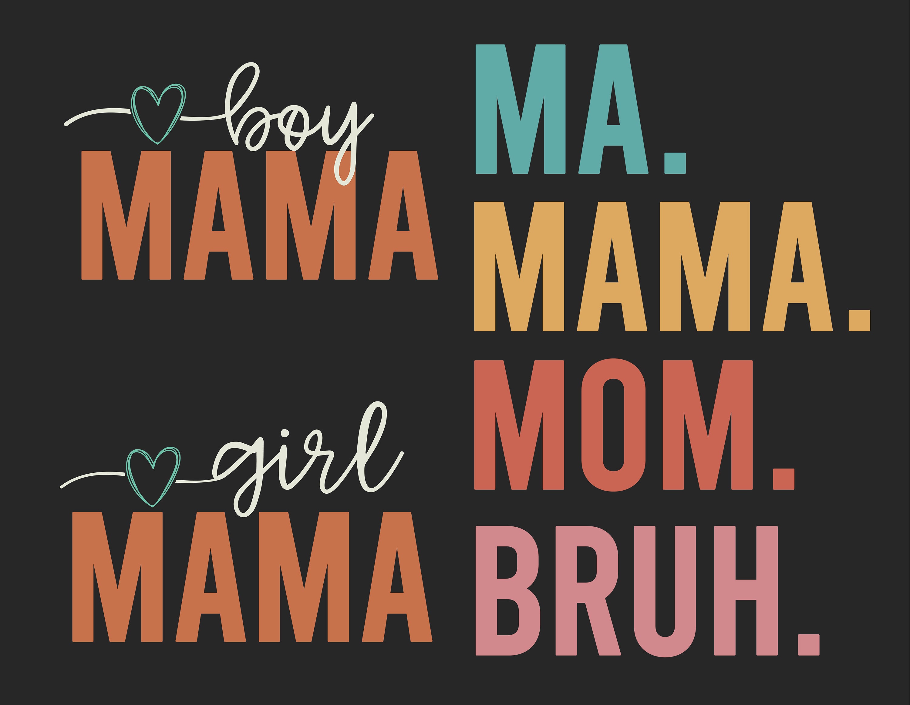 Ma Mama Mom Bruh Mommy And Me Funny Svg Happy Mother Day Etsy Canada