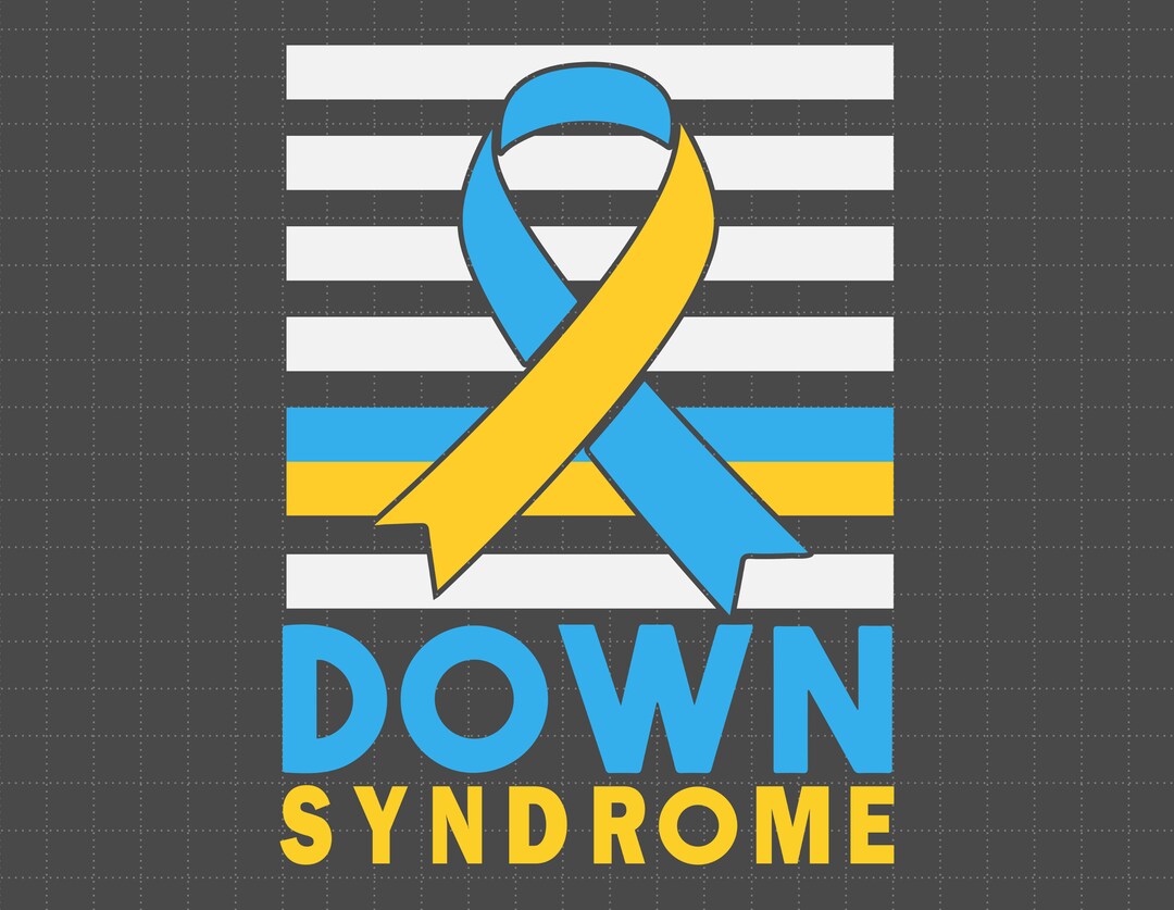 Down Syndrome Ribbon Svg, Down Trisomy 21, We Wear Blue and Yellow ...