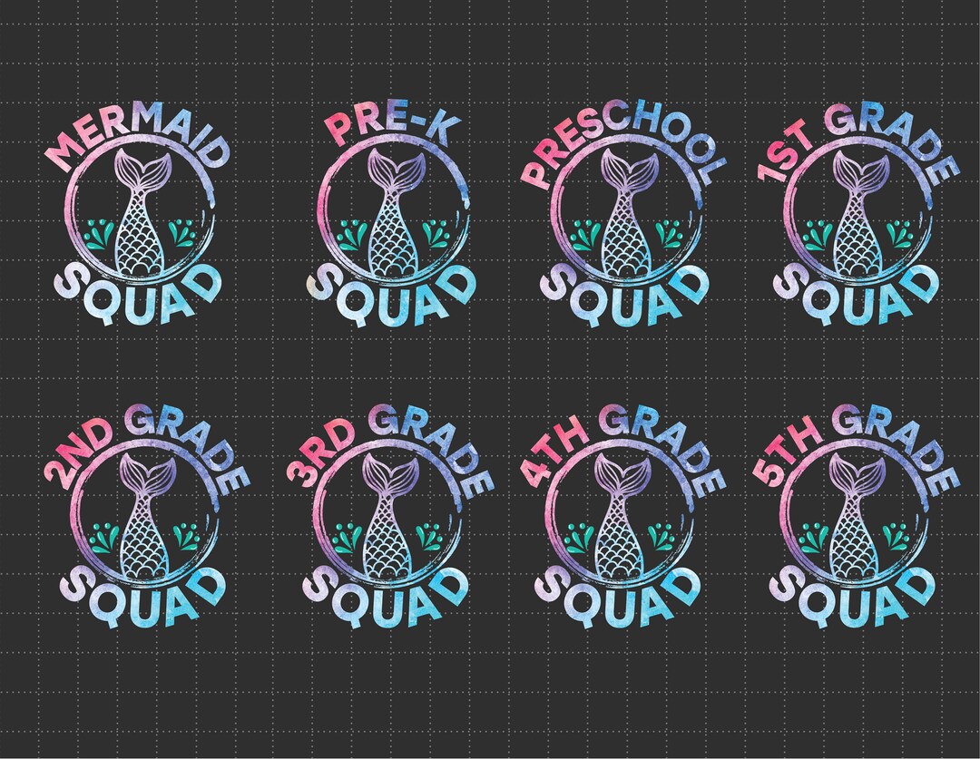 Back to School Mermaid Squad Svg, Education, First Day of School, Svg ...