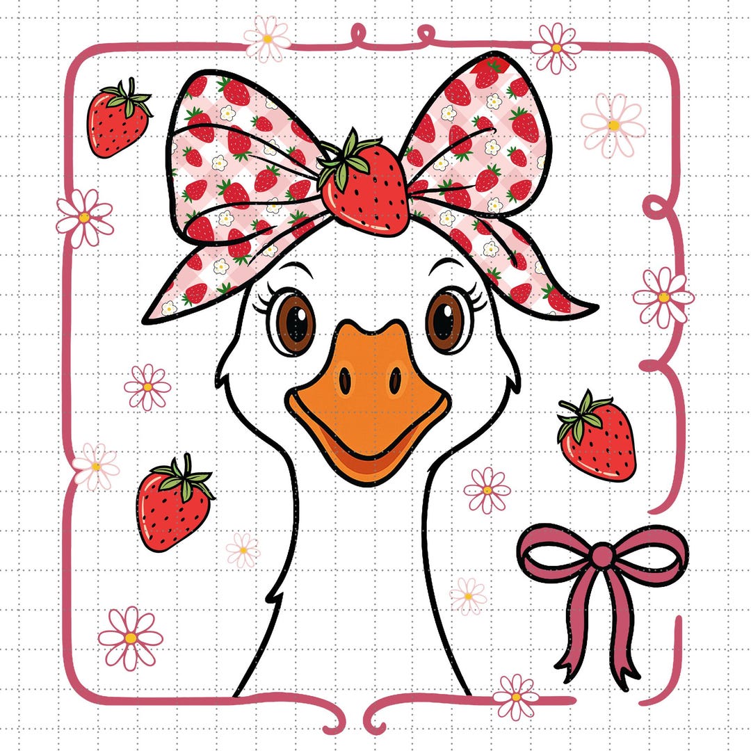 Cute Strawberry Goose Png, Summer Goose, Mama Goose Png, Coquette Goose ...