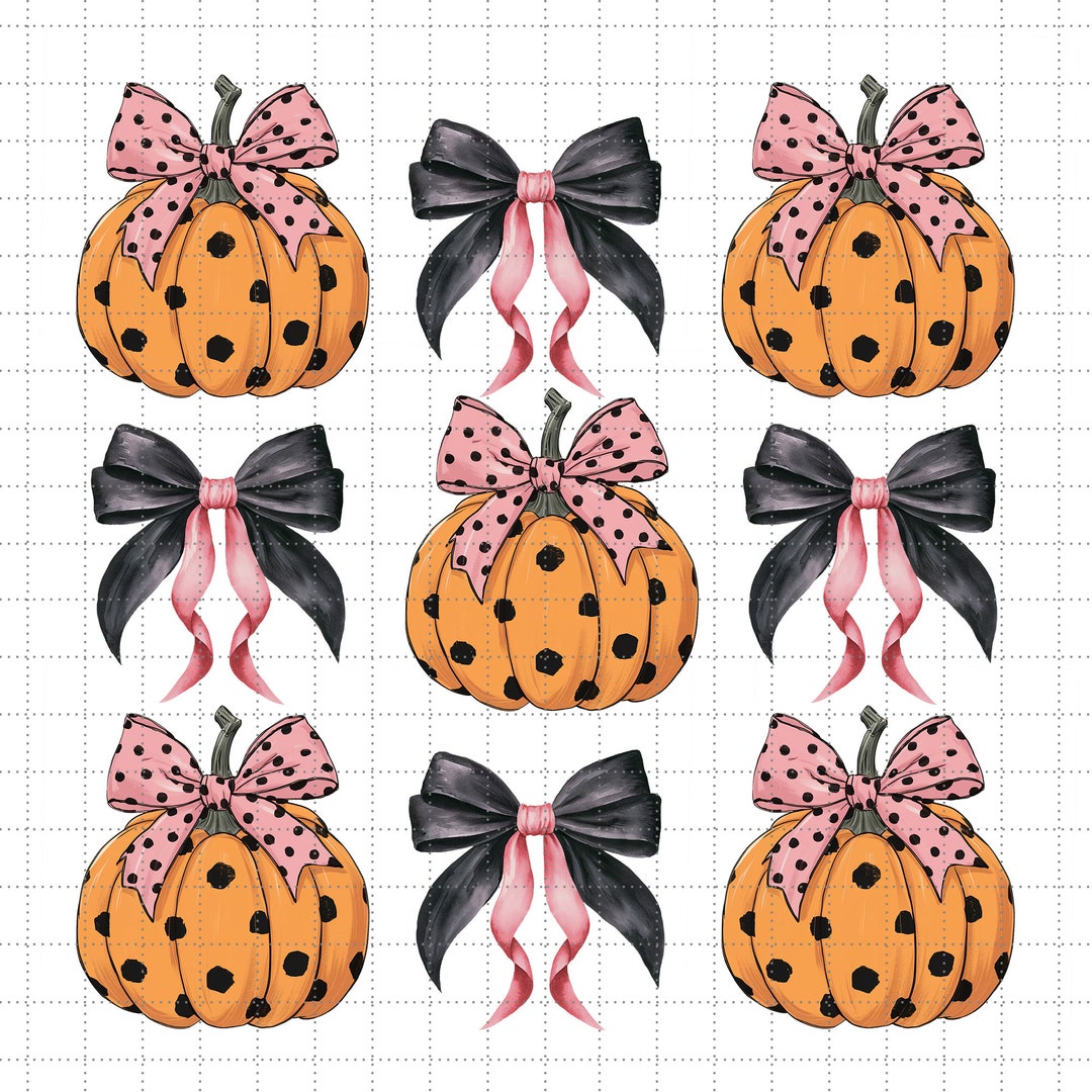Halloween Pumpkin Png, Coquette Bow Halloween Png, Halloween Png ...