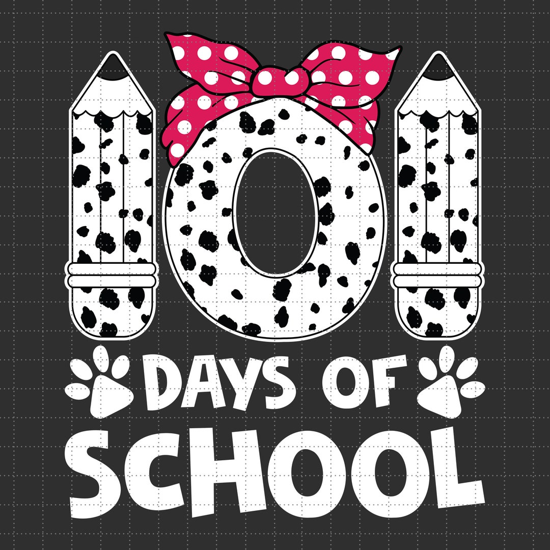 101 Days Smarter Dalmatian Dog Svg Png, 101 Days of School Smarter Svg ...