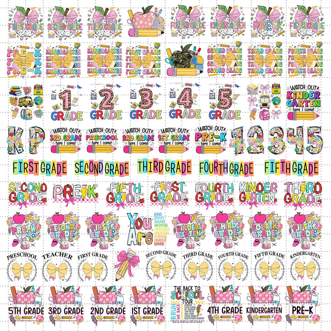 Back to School Bundle, Kindergarten, First Day of School, School Png ...