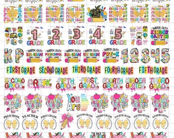 Retro Coquette Back to School Bundle, Kindergarten, First Day of School ...