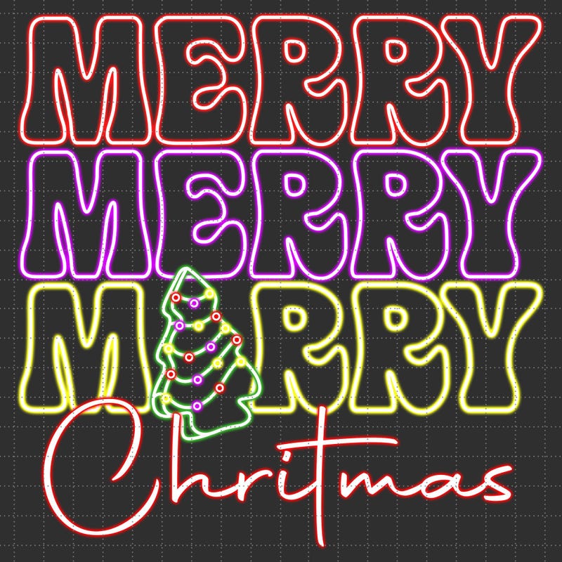 Neon Christmas Cards - Etsy