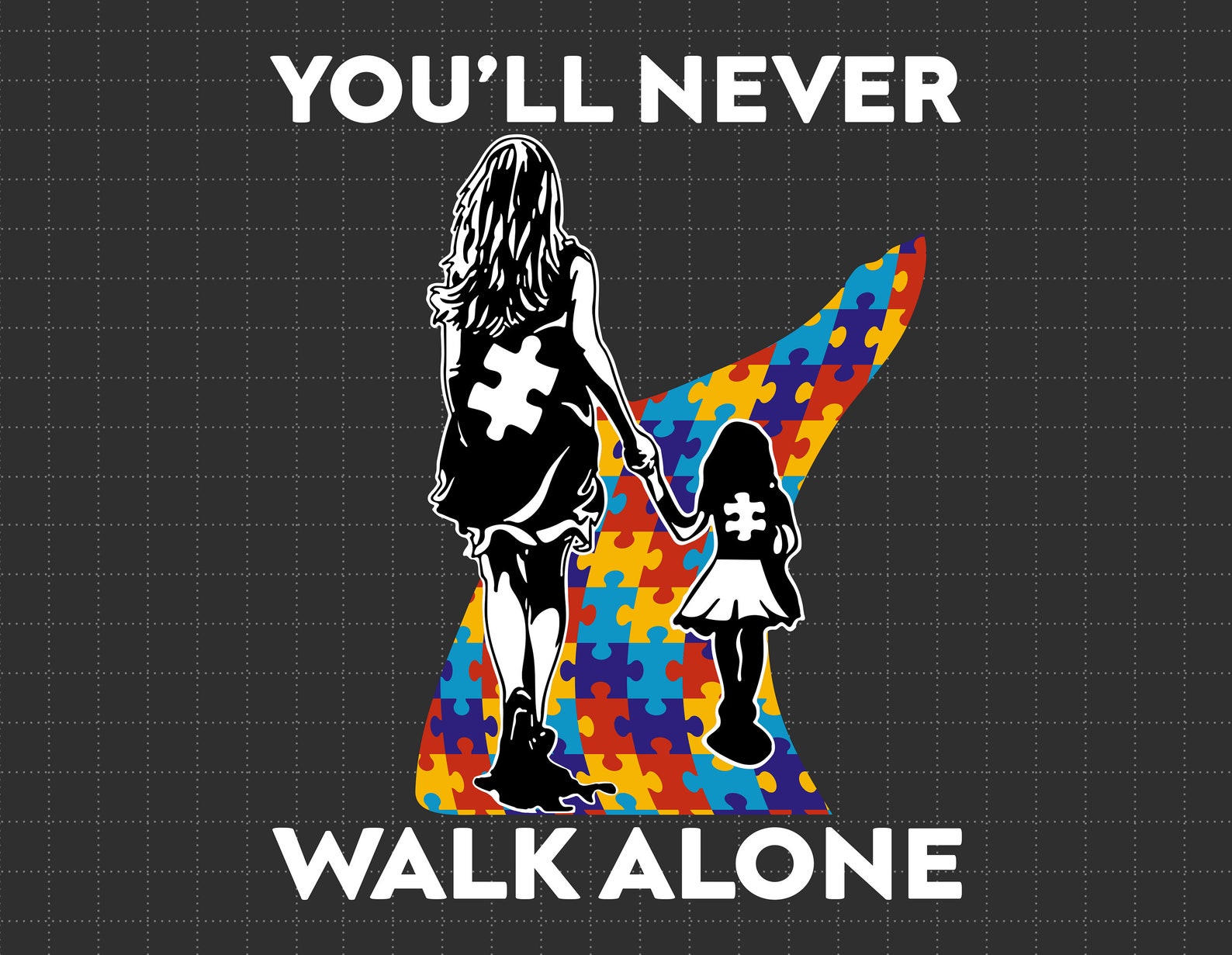 You'll Never Walk Alone Svg Puzzle Piece Svg Autism - Etsy