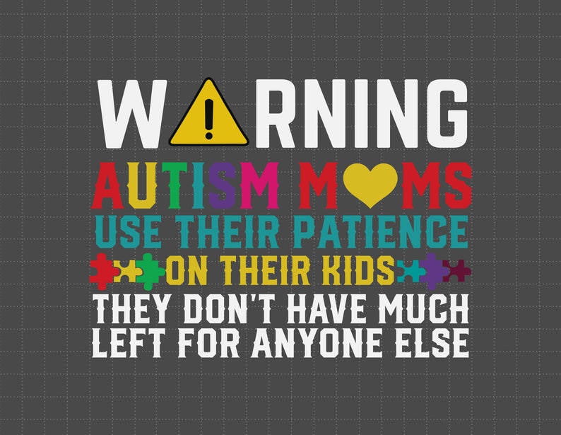 Autism Moms Patience Svg Puzzle Piece Svg Autism Support - Etsy
