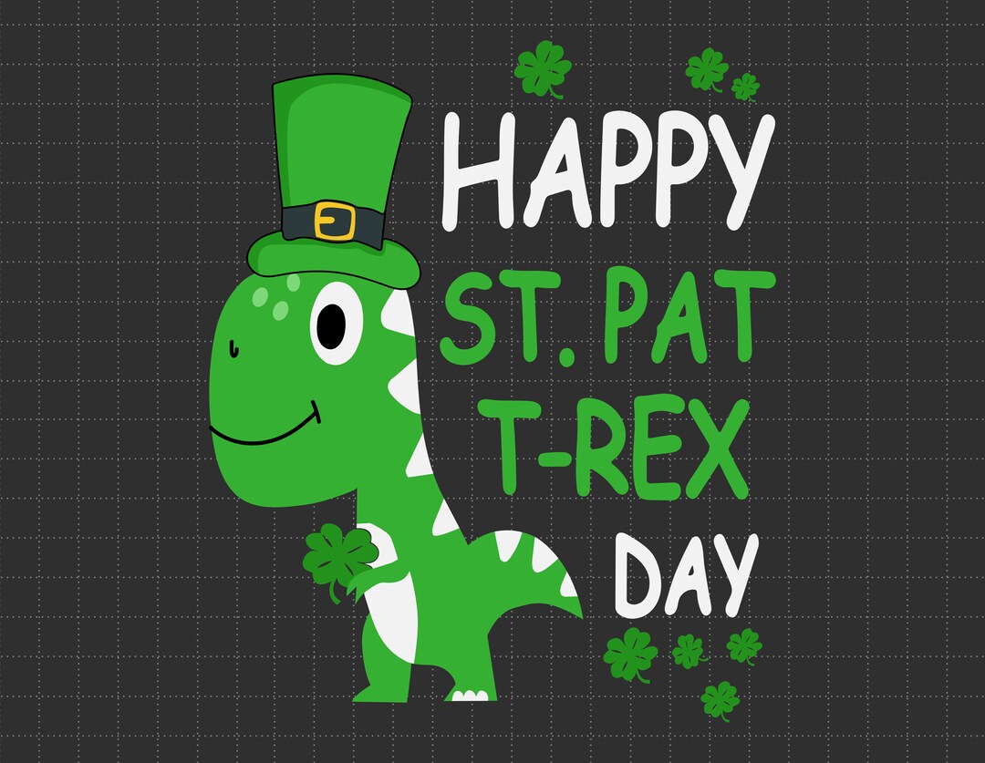 Happy St. Pat T Rex Day Svg, St Patricks Day Svg, Dinosaur Lover Svg, Shamrock Svg, Green Svg, 4 ...