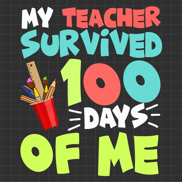 My Students Survived 100 Days of Me Svg - Etsy