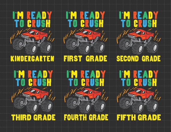 Ready to Crush Monster Truck Bundle Svg Back to School - Etsy