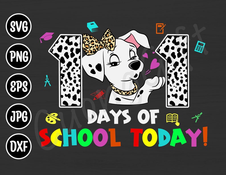 101 Days of School Dalmatian Dog Svg 101 Days Smarter Svg - Etsy