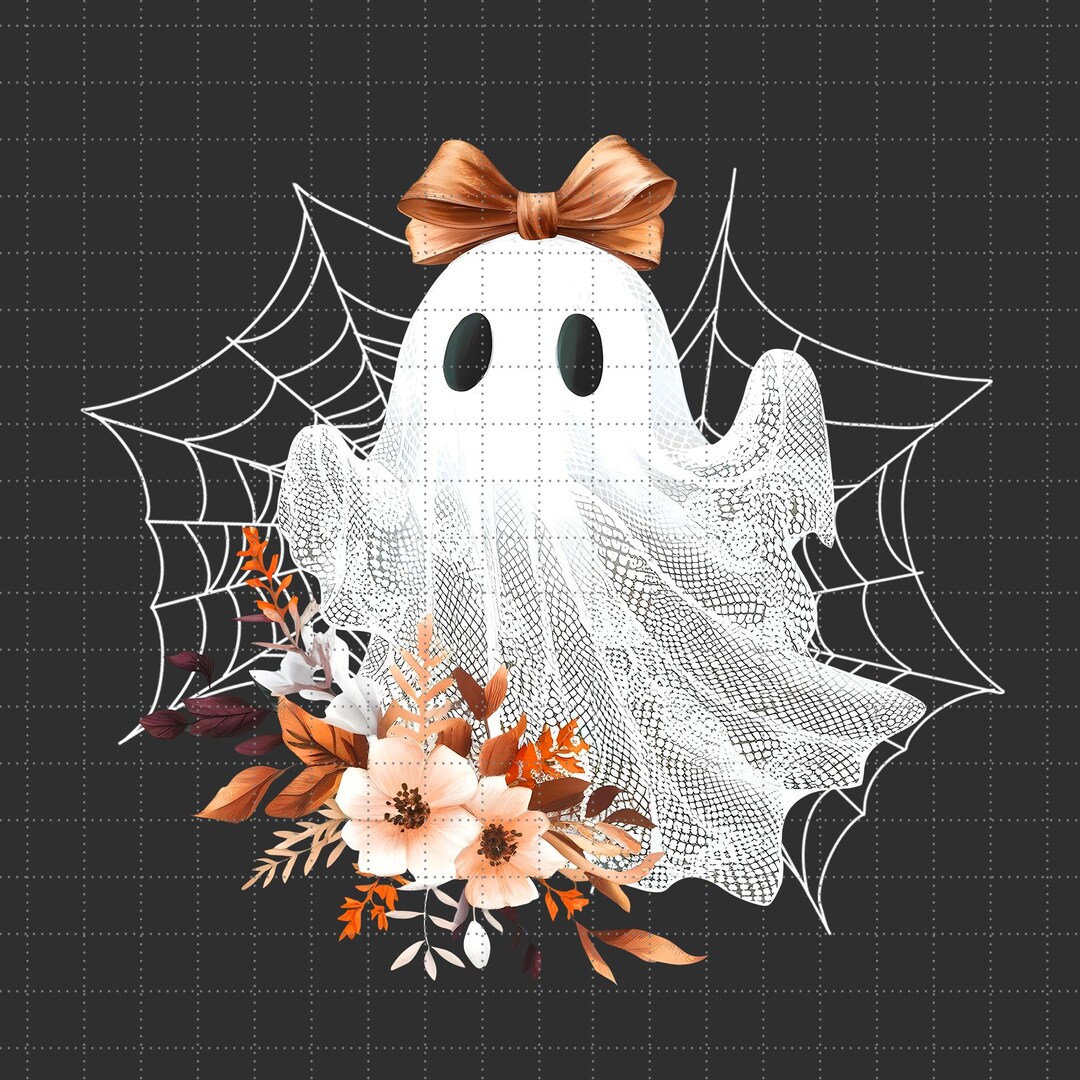 Halloween Lace Ghost, Floral Ghost Png, Cute Ghost Halloween Png, Boo ...