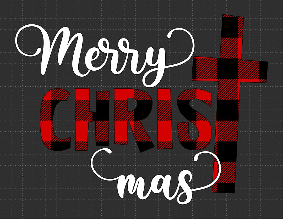 Merry Christmas Svg Png, Red Plaid Christmas Svg, Xmas Svg, Holiday ...