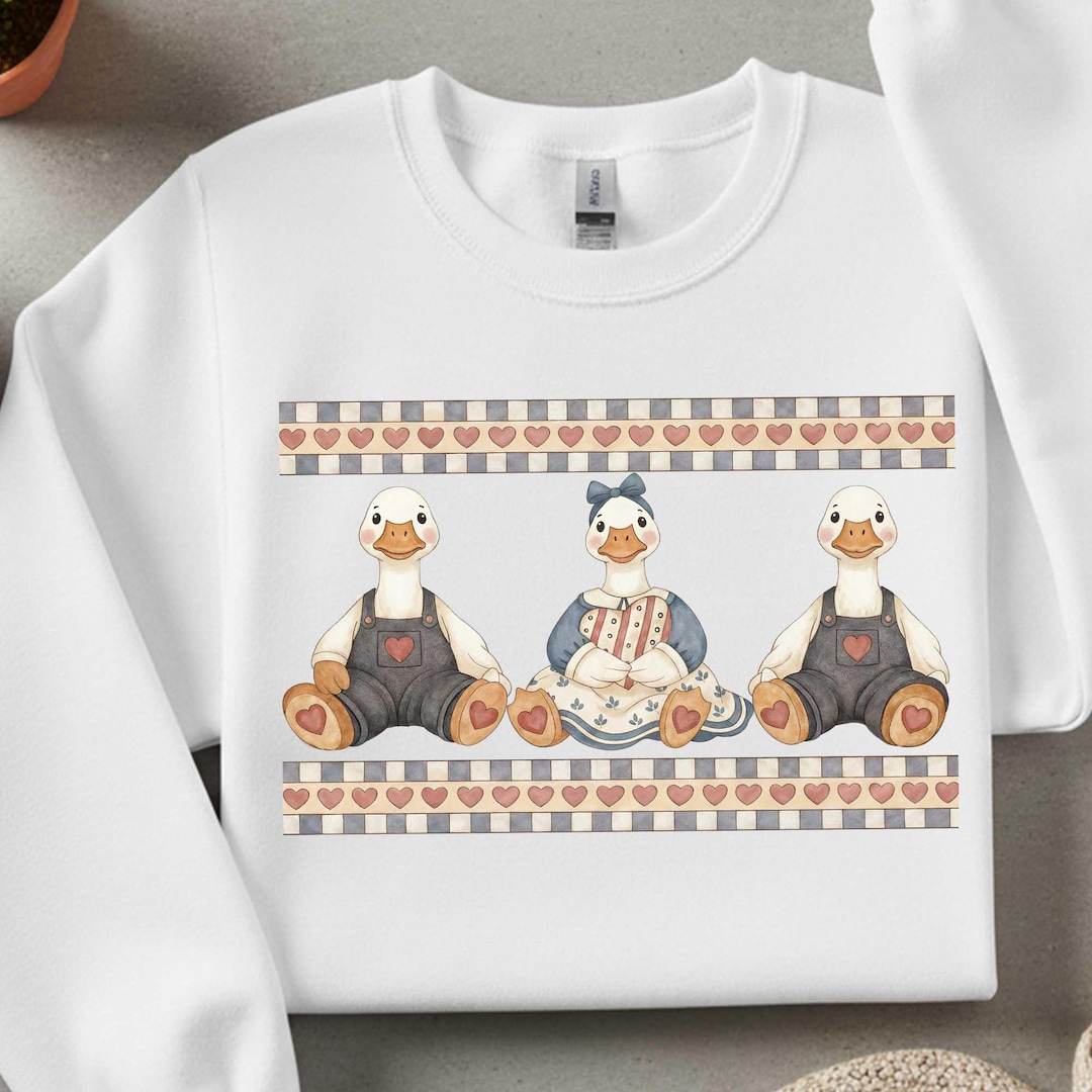 90s Thrifted Geese Png, Geese Grandma Core Inspired Png, Cute Vintage ...