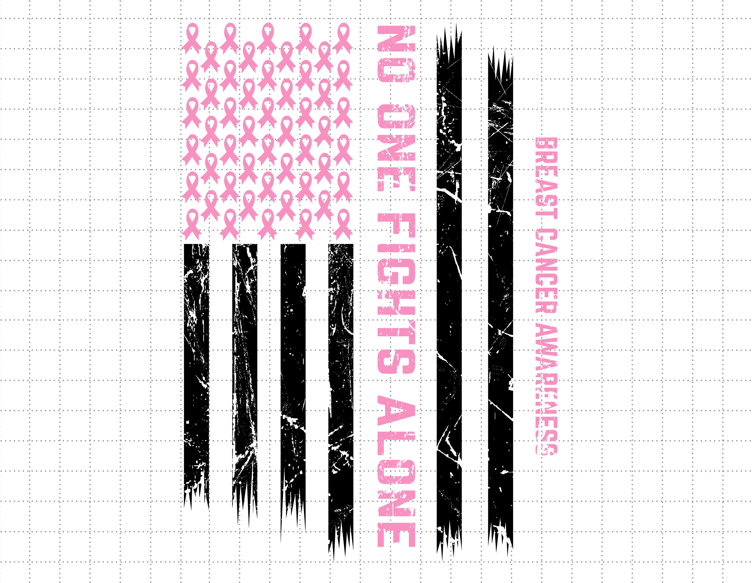 Breast Cancer No One Fights Alone American Flag Svg Png - Etsy