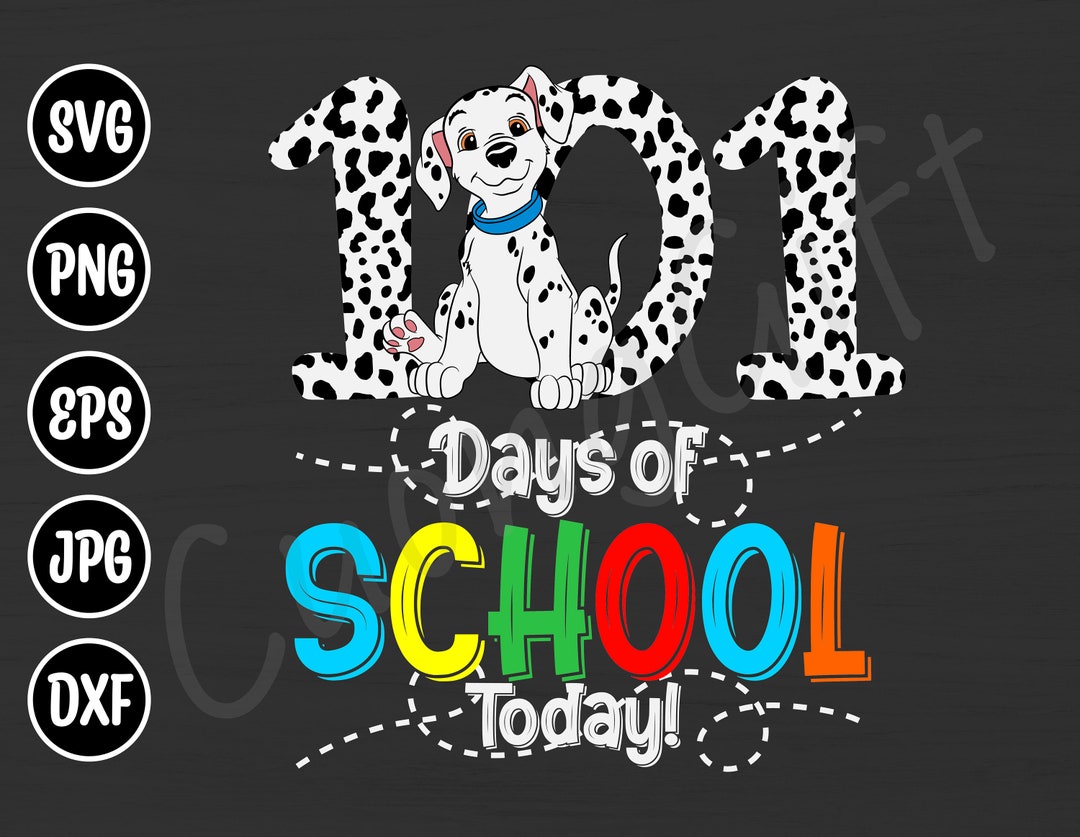 101 Days of School Dalmatian Dog Svg, 101 Days Smarter Svg, 101 Days of ...