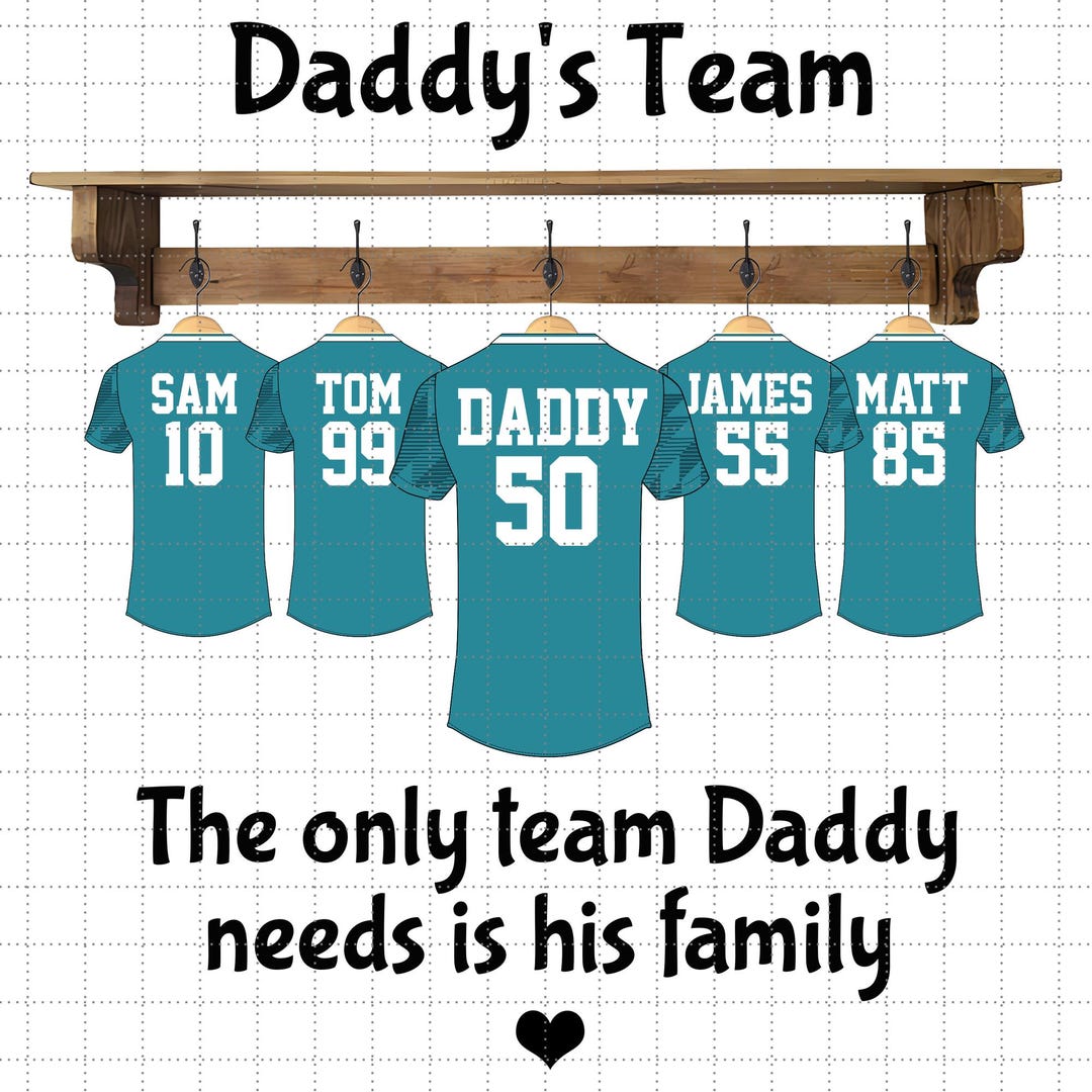 Personalized Daddy's Team T-shirt Png, Daddy and Me Png, Dad Football ...