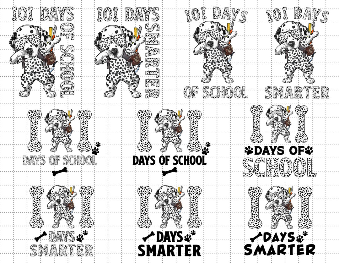 Bundle 101 Days of School Png Dalmatian Dog Png, 101 Days Smarter, 100 ...
