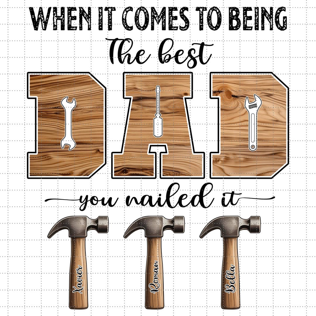 Personalized Dad With Kids Names Png, Best Dad Ever Png, Dad Tools Png ...