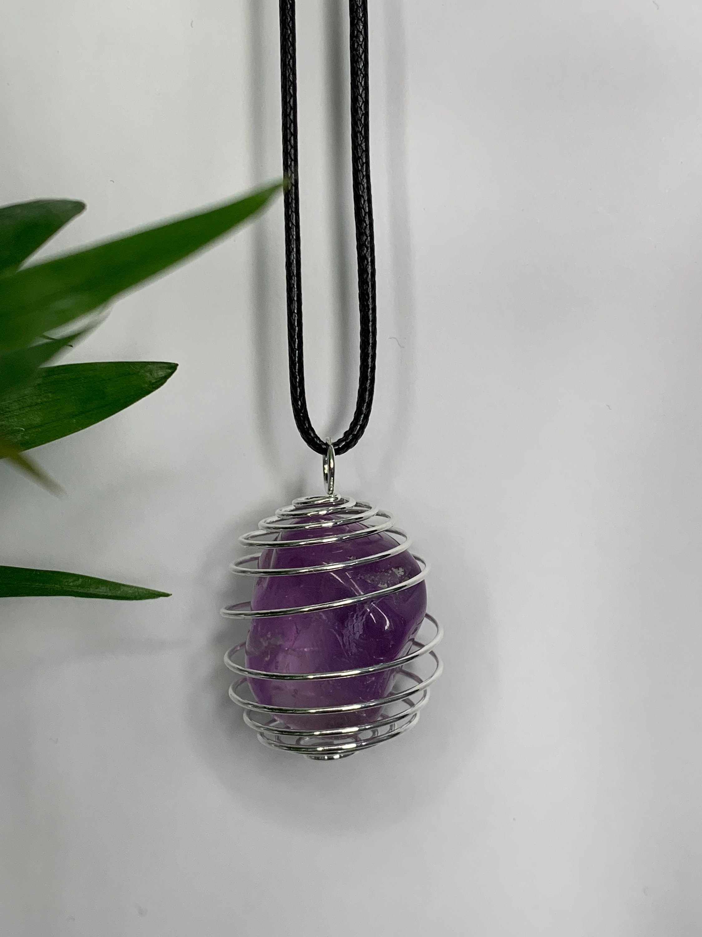 Crystal Spiral Cage Necklace - Etsy