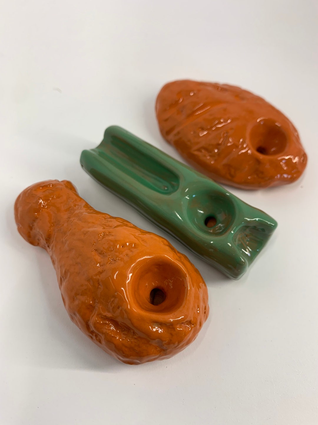 TRIPLE CLASSIC ORDER- 3 Artistically Handmade Ceramic Pipes- Includes 3 ...