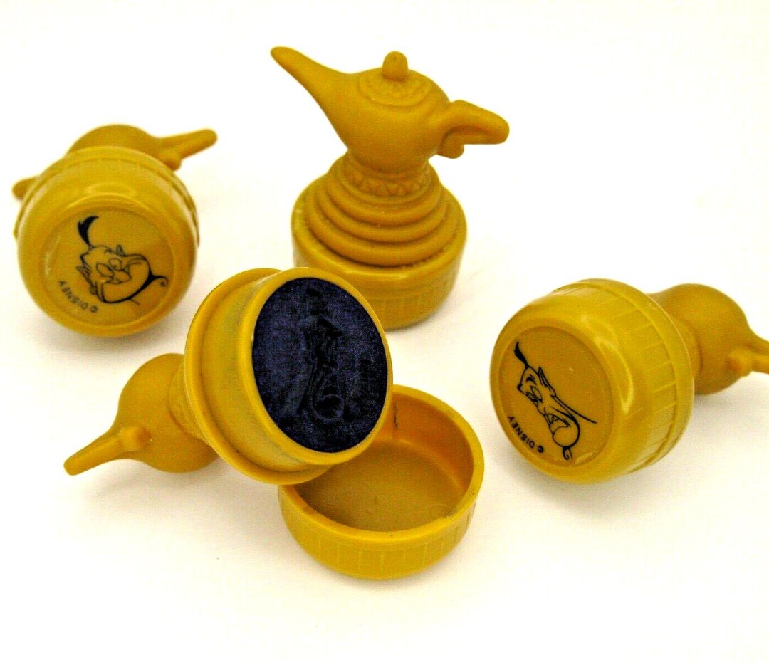 Disney Vintage Aladdin Rubber Stamps Genie Faces Lamps lot of 4 1 With ...