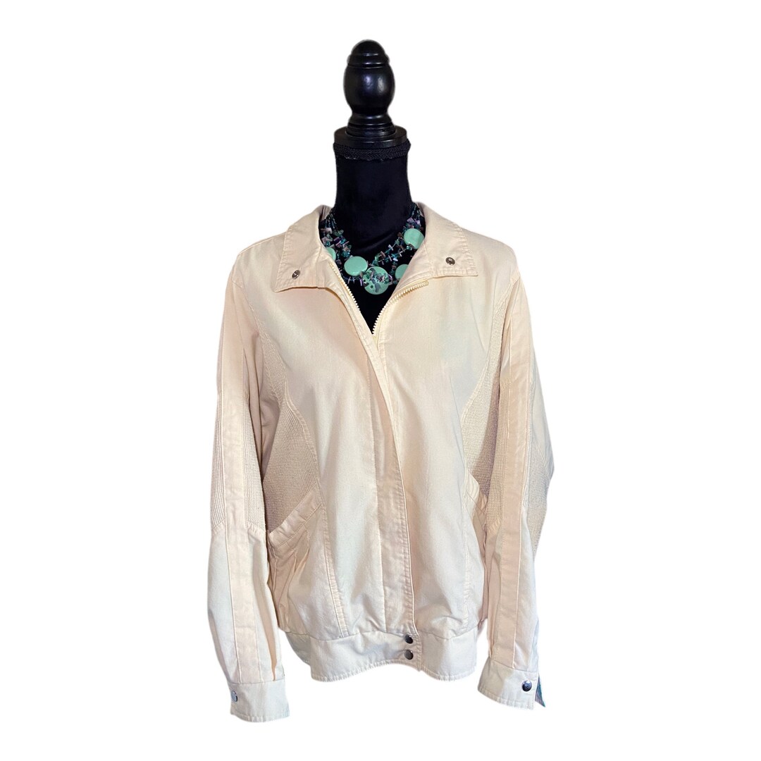 Vintage Weather Wise Betsy B Jacket Yellow Floral Interior Zip Collar ...