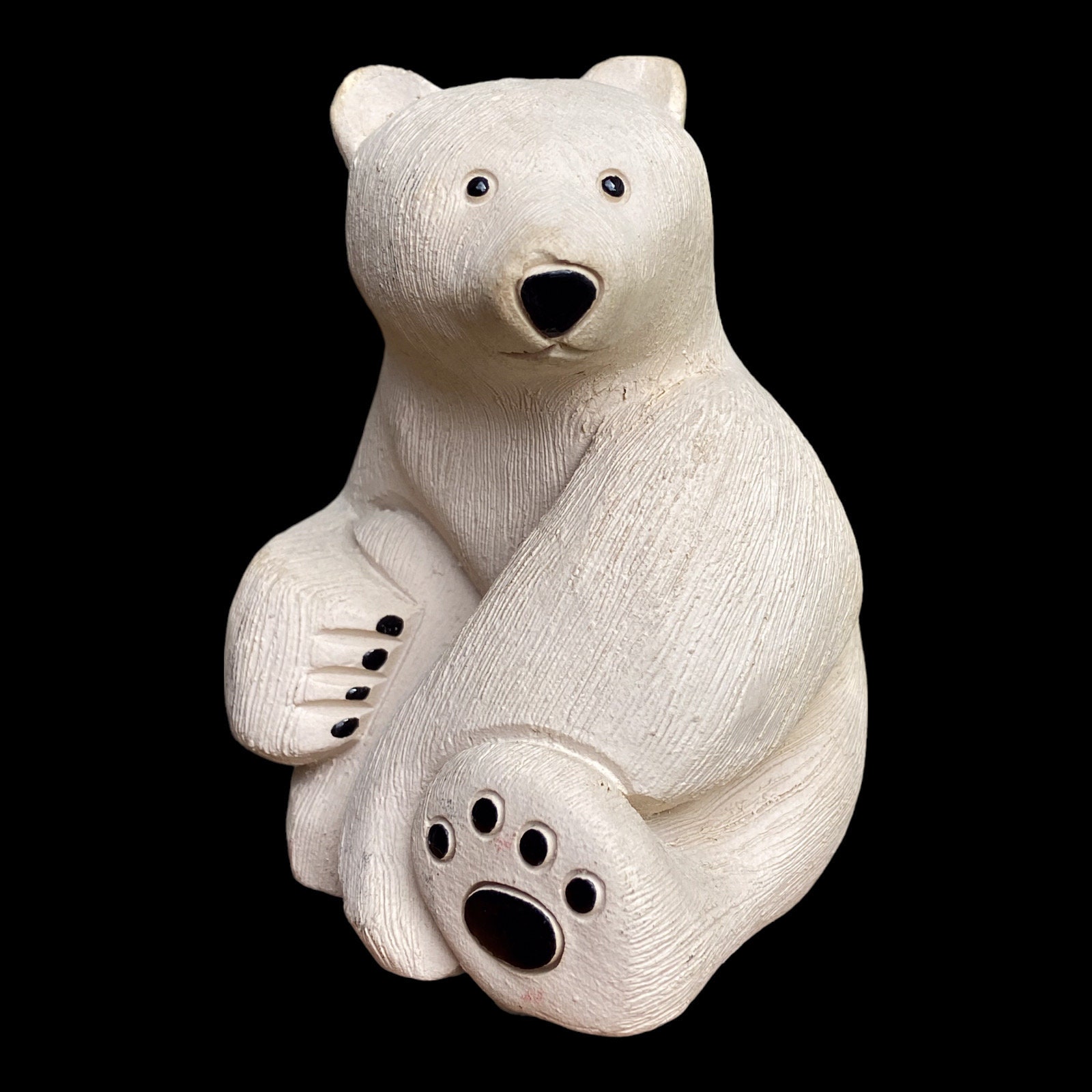 Vintage Artesania Rinconada De Rosa Polar Bear Clay Sculpture - Etsy