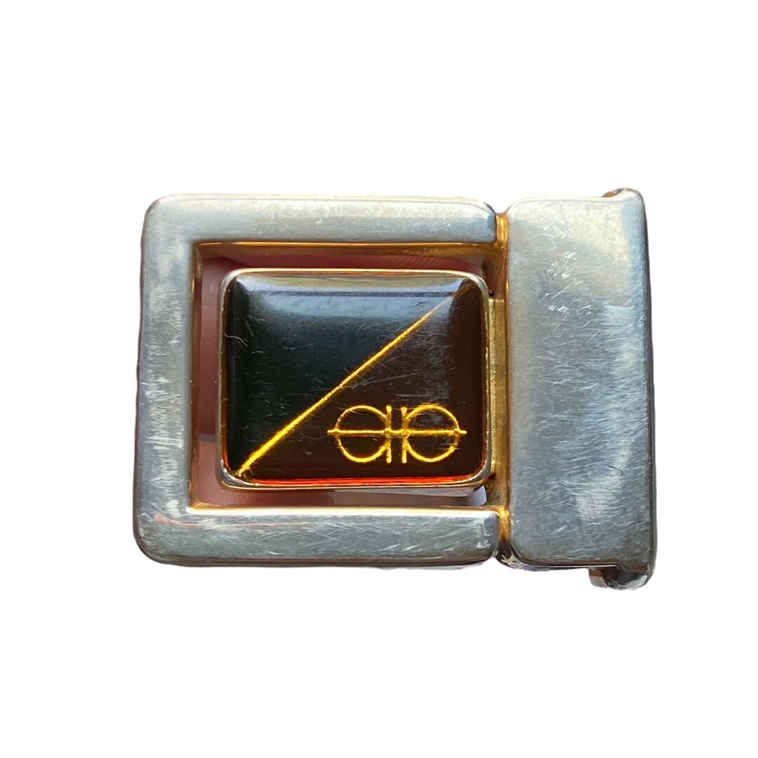 Vintage Art Deco Belt Buckle Mens Gold Tone Enamel Hinge Tooth Box - Etsy