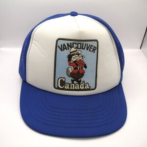 Vintage 80s Snapback Trucker Patch Hat Canadian Mountie Beaver ...