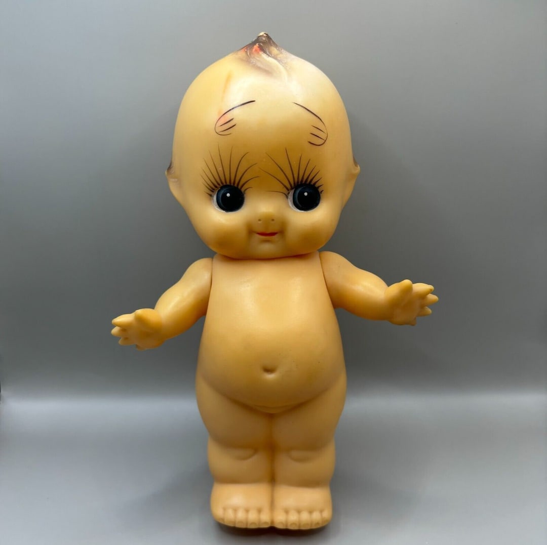 Vintage Showa Japan Vinyl Kewpie Squeaker Toy Doll 9" ~ Green Wings ...