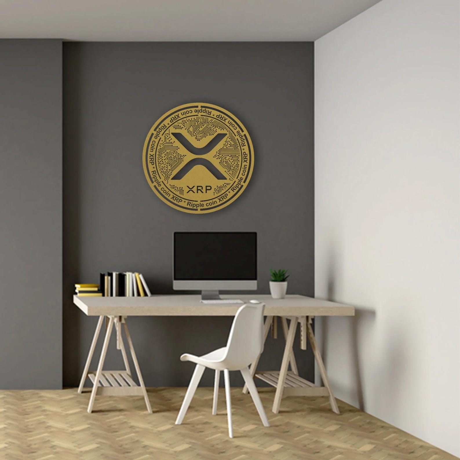 XRP Coin Ripple Coin Cryptocurrency Crypto Coin, XRP Coin, Metal Wall ...