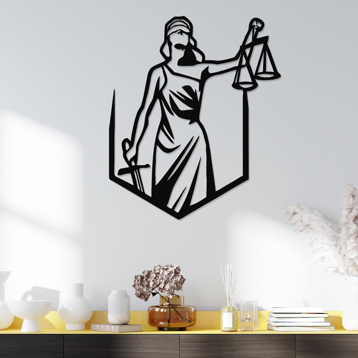 Justice Metal Wall Decor, Law Office Wall Art, Lawyer Gift, Custom Sign ...