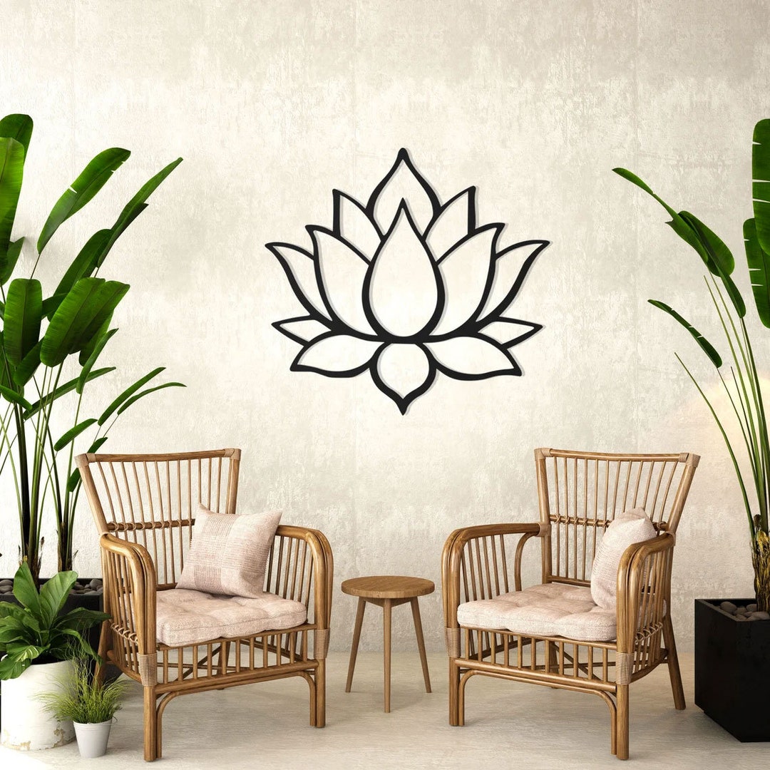 Lotus Flower Wall Art, Metal Wall Decor, Yoga Room Decor, Lotus Flower ...