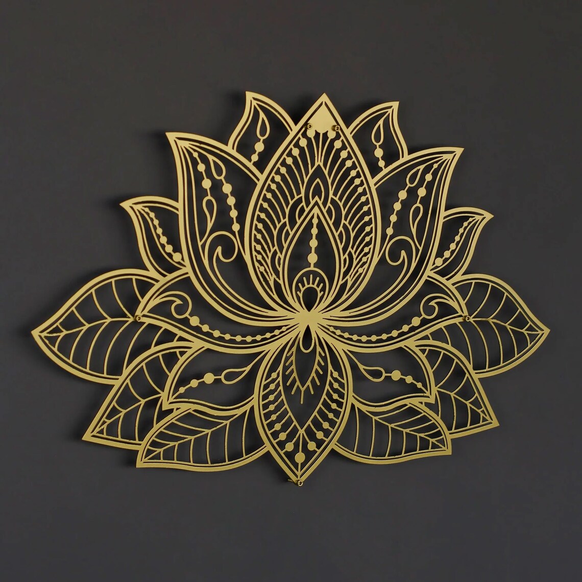 Mandala Lotus Metal Wall Art, Gold Lotus Wall Art, Mandala Wall Art ...
