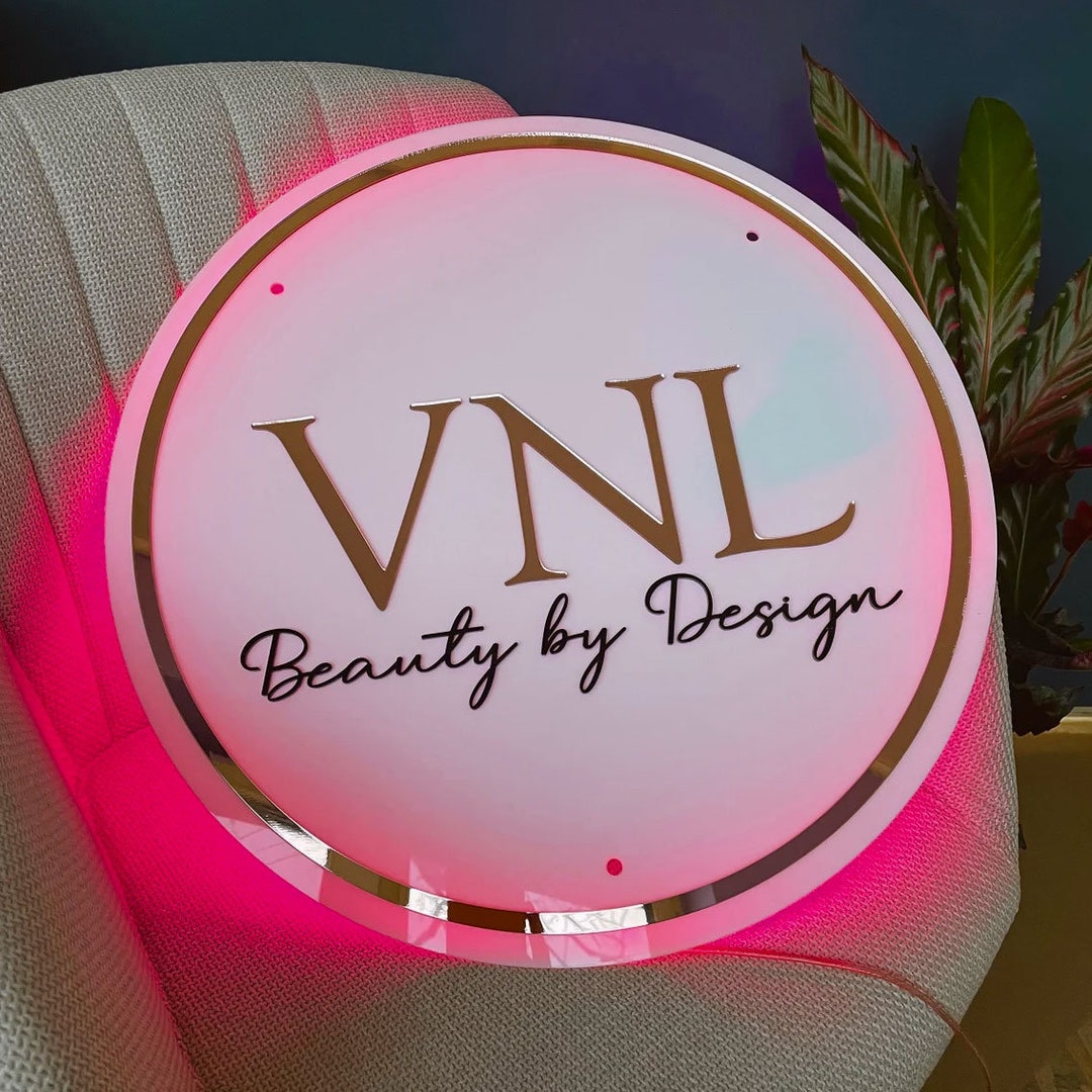 Custom Business Neon Lights Mirror Logo Sign Acrylic Custom - Etsy