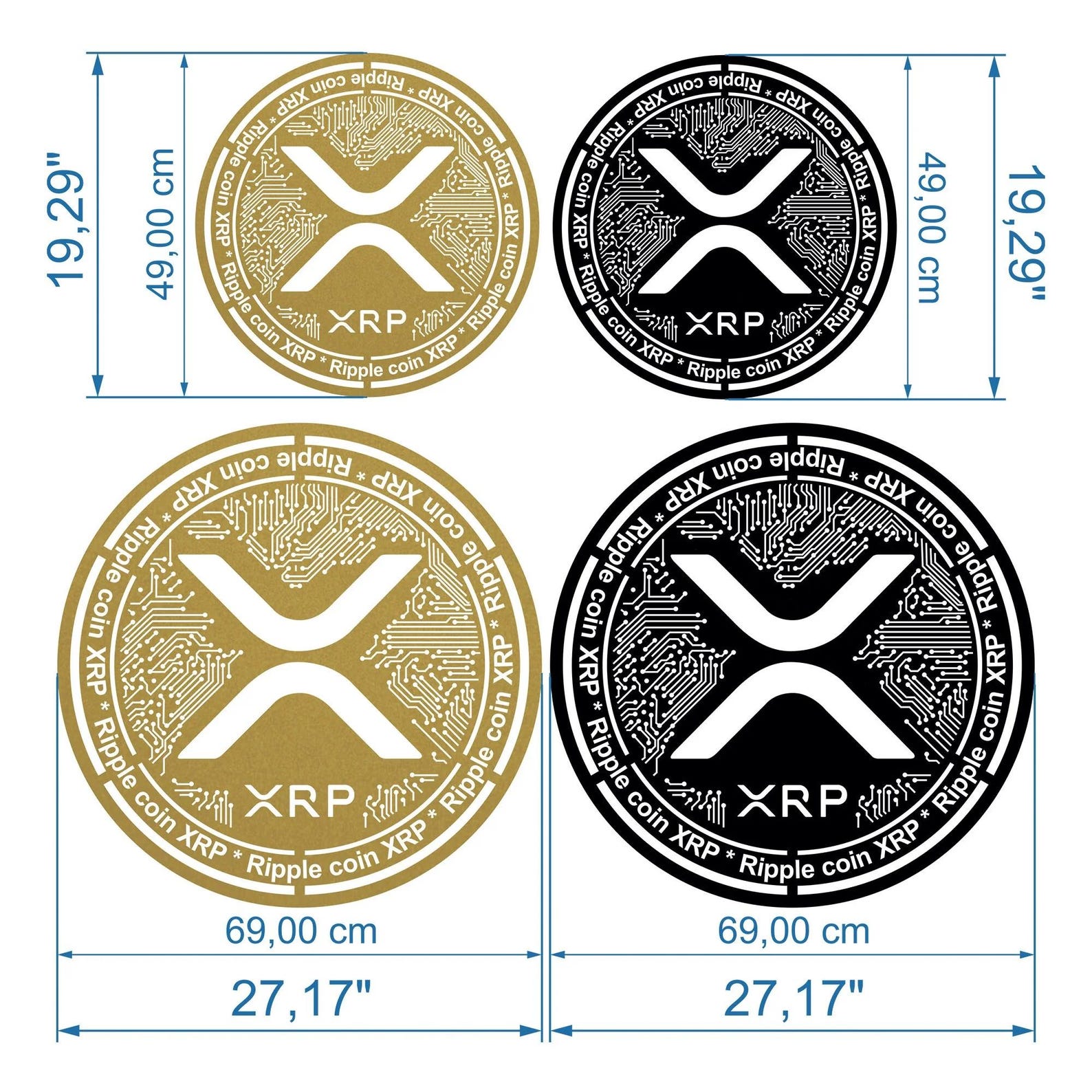 XRP Coin Ripple Coin Cryptocurrency Crypto Coin, XRP Coin, Metal Wall ...