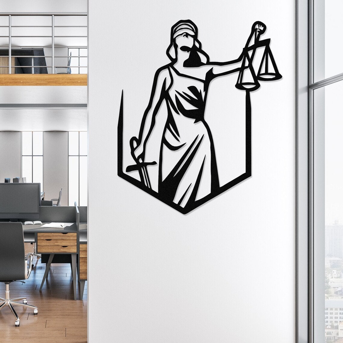 Justice Metal Wall Decor, Law Office Wall Art, Lawyer Gift, Custom Sign ...