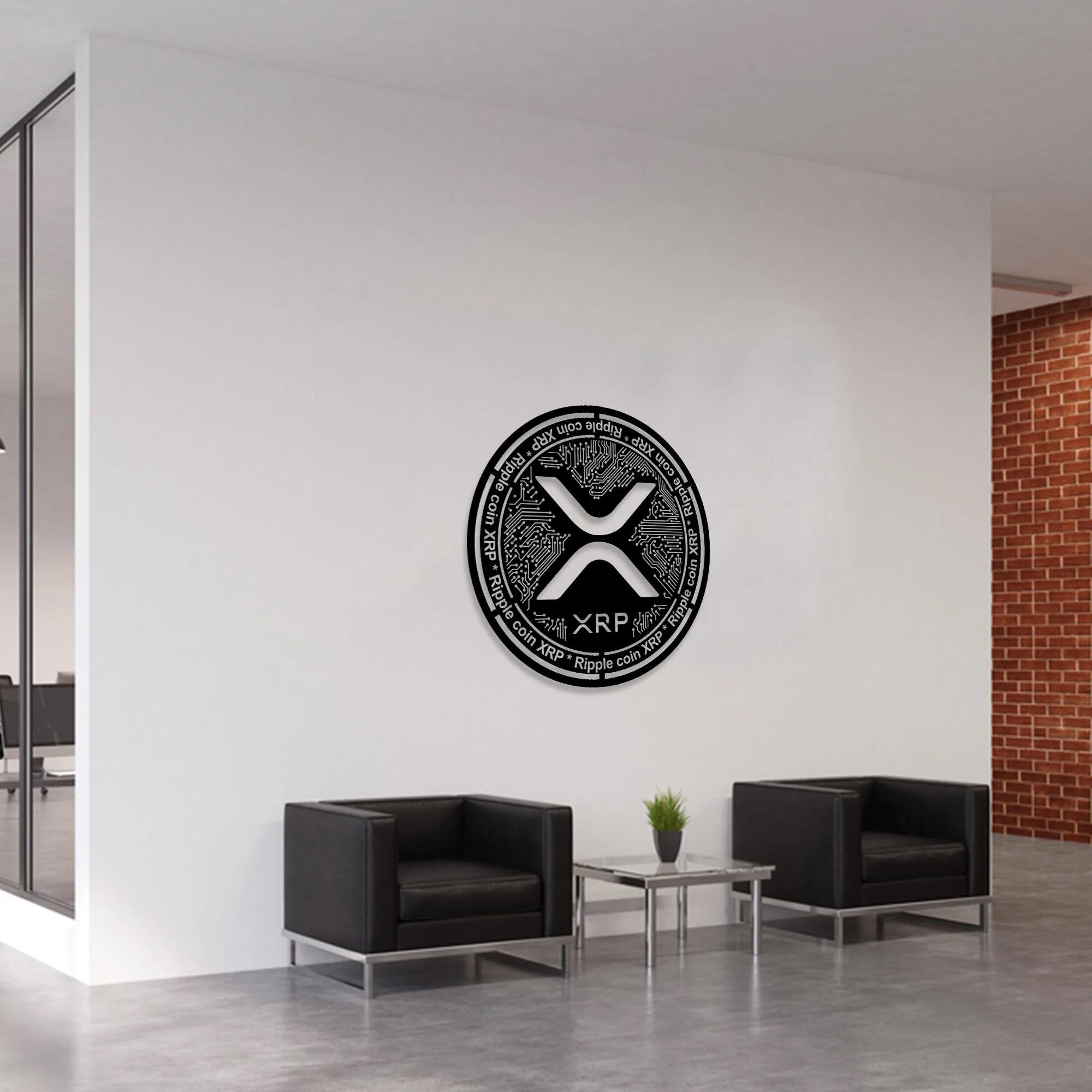 XRP Coin Ripple Coin Cryptocurrency Crypto Coin, XRP Coin, Metal Wall ...
