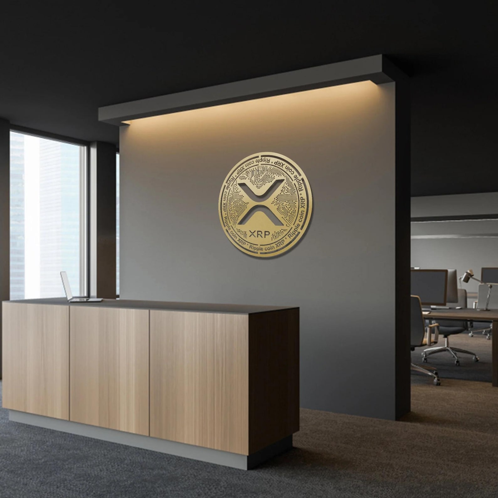 XRP Coin Ripple Coin Cryptocurrency Crypto Coin, XRP Coin, Metal Wall ...